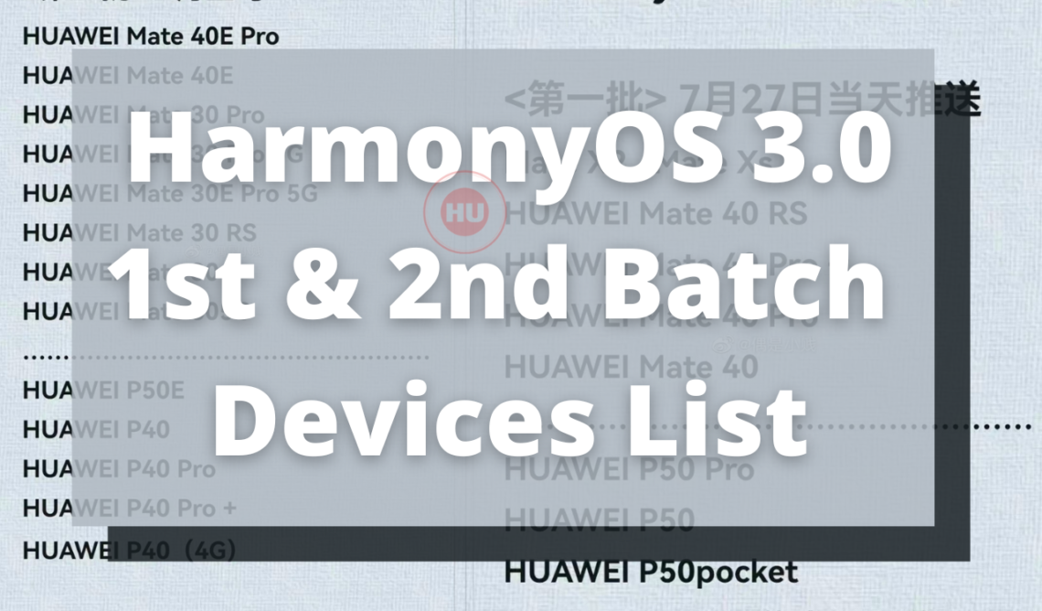 HarmonyOS 3: Eligible first and second batch Huawei devices list - HU